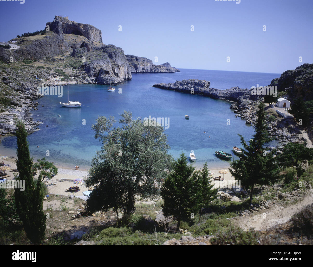 geography / travel, Greece, Rhodes, Lindos, overviews, Acropolis ...
