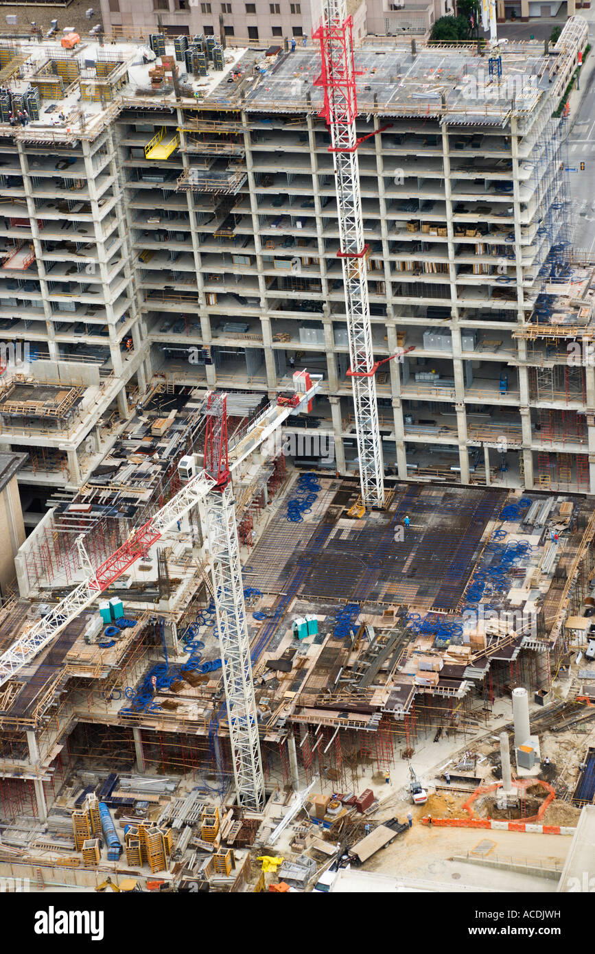 Birds eye view of construction site Stock Photo - Alamy