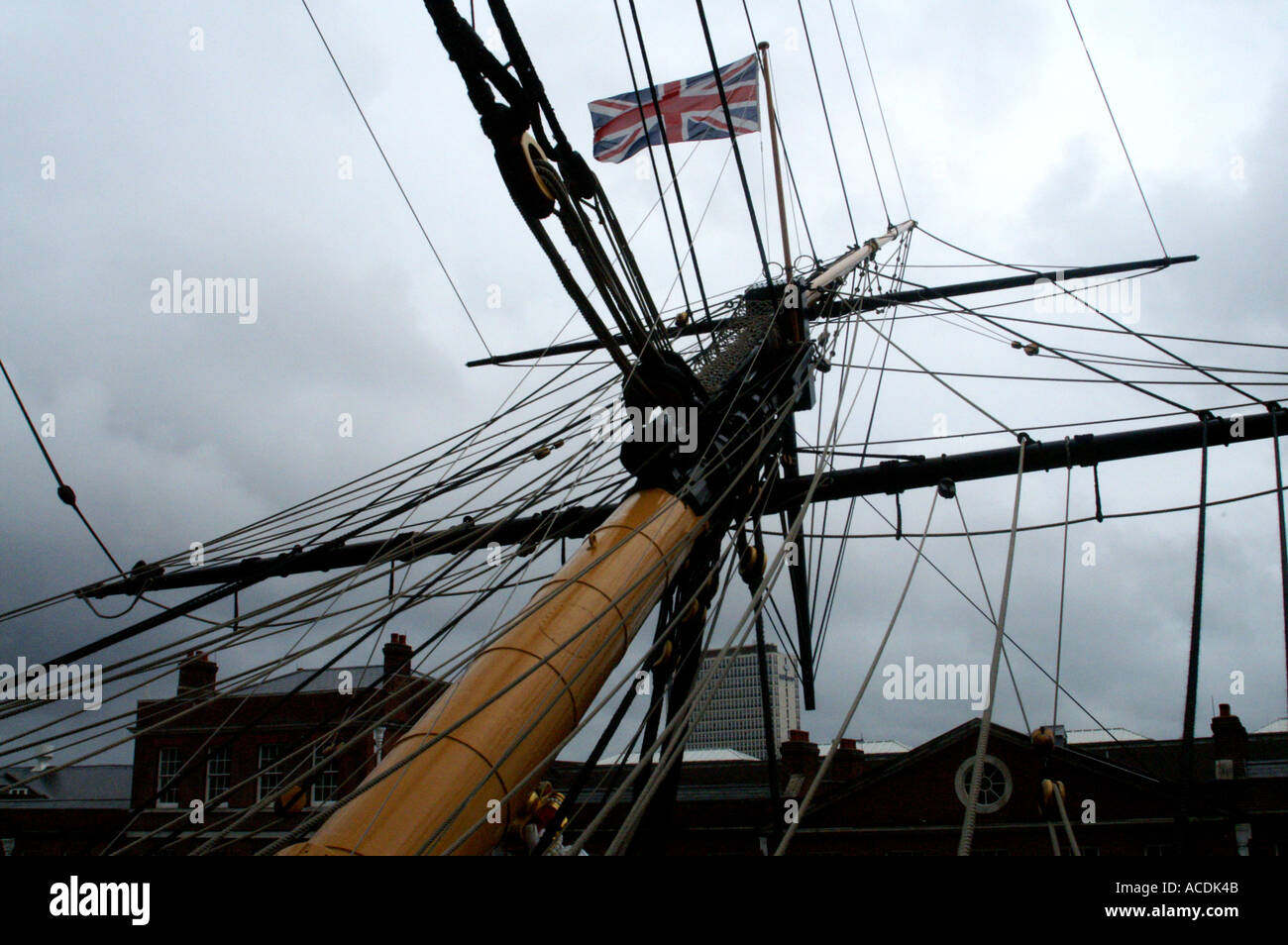 Bowsprit of HMS Victory Royal Naval base Portsmouth Hampshire England ...
