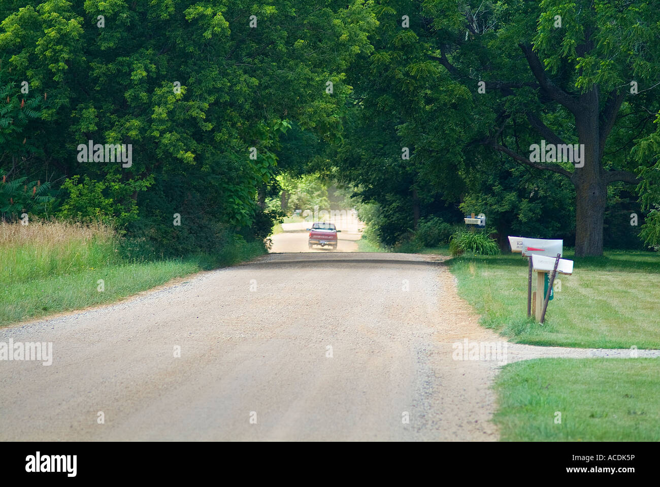 Pickup Truck Lorry On Dirt Country Road, Rural Michigan USA Stock Photo ...
