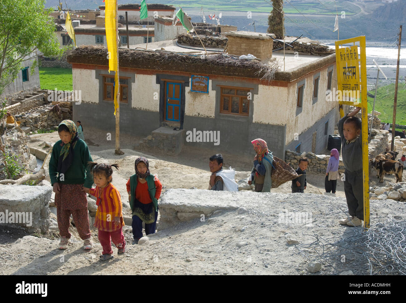 India Himachal Pradesh Spiti Pin valley Mud village of Tellin group of ...