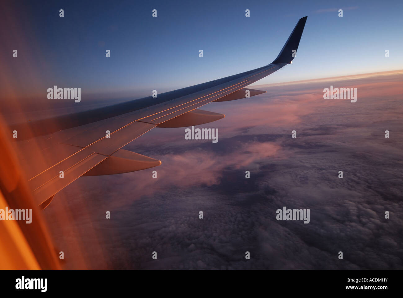 world view plane window wings Stock Photo - Alamy