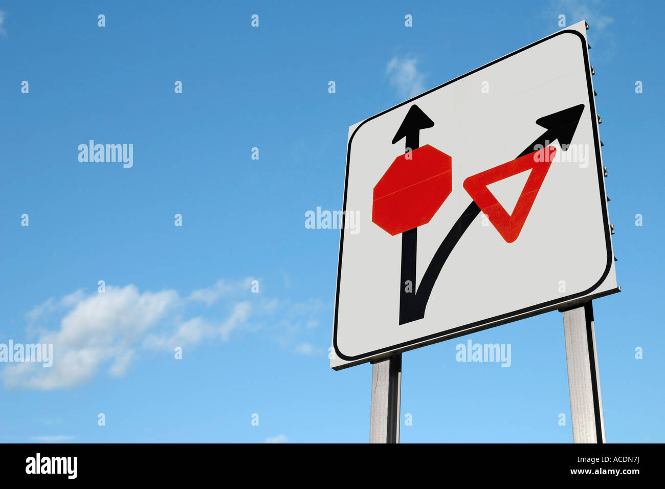 Yield continue ahead traffic sign hi-res stock photography and images ...