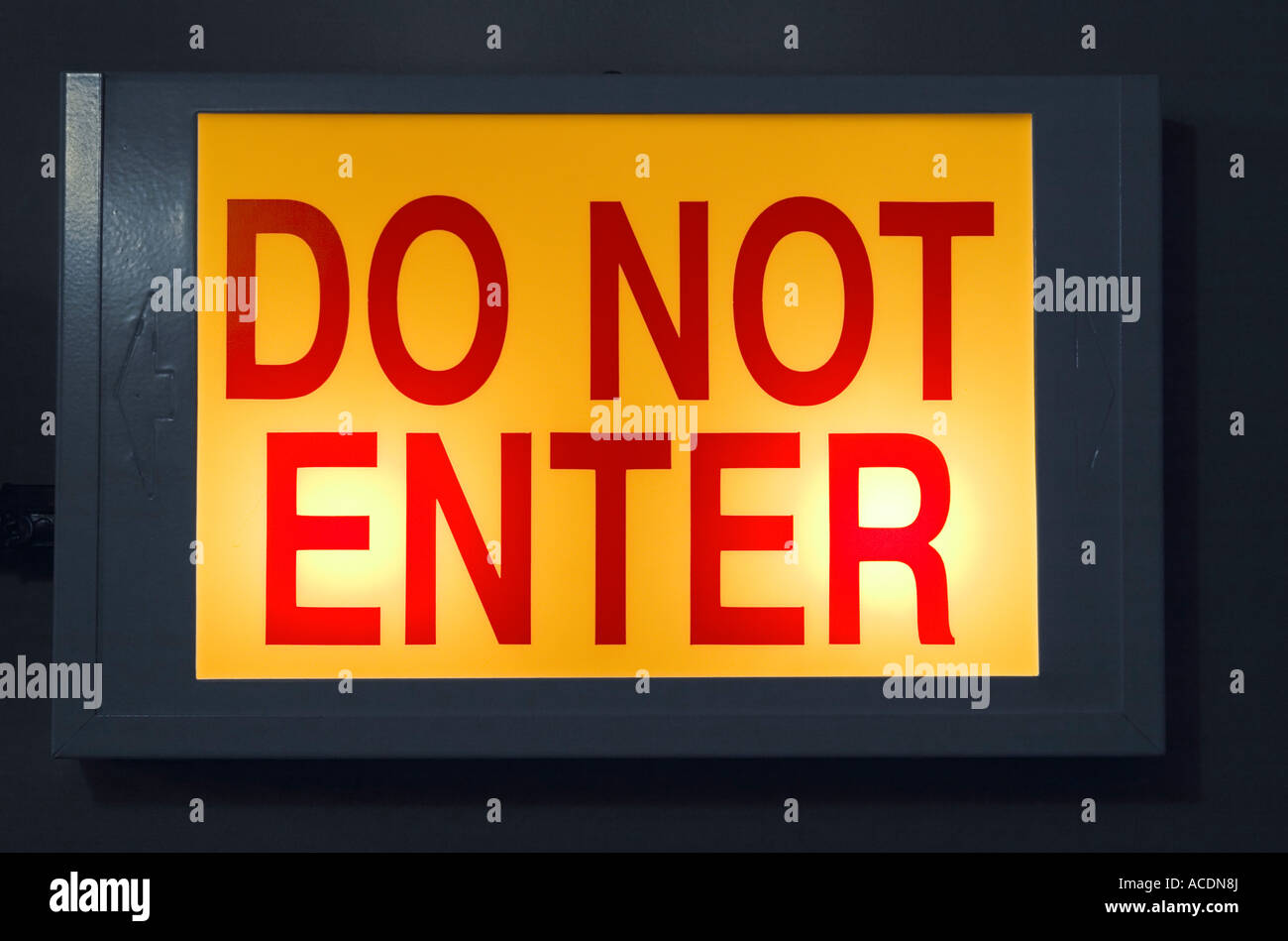 Do not enter backlit sign Stock Photo - Alamy