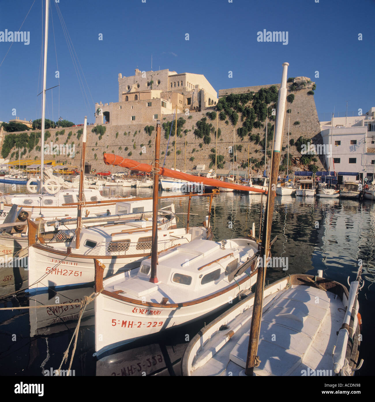 Ciudadela Minorca Balearic Islands Spain The port Stock Photo - Alamy