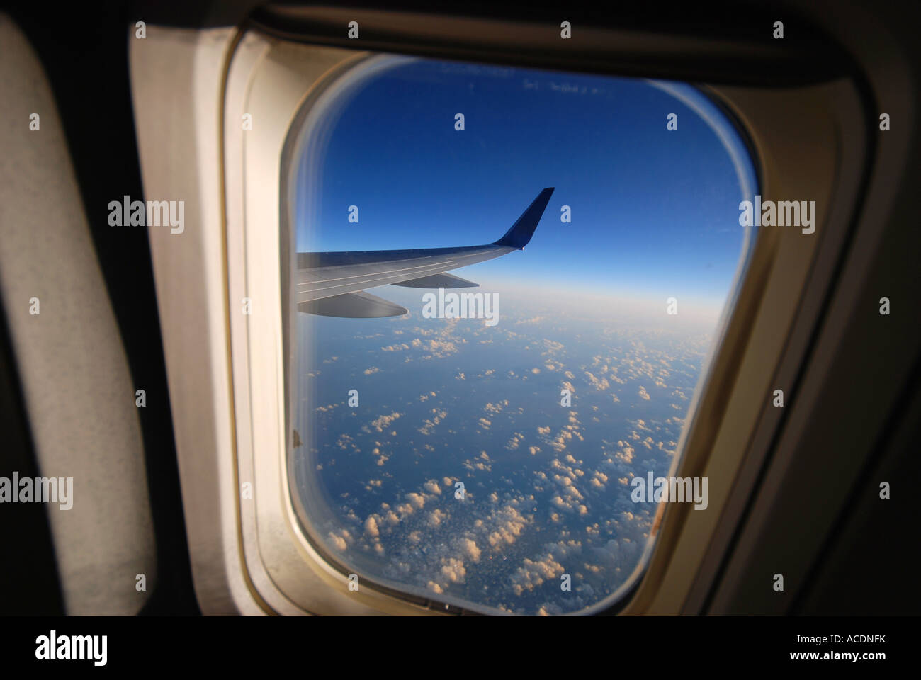 plane view wing sky window Stock Photo - Alamy