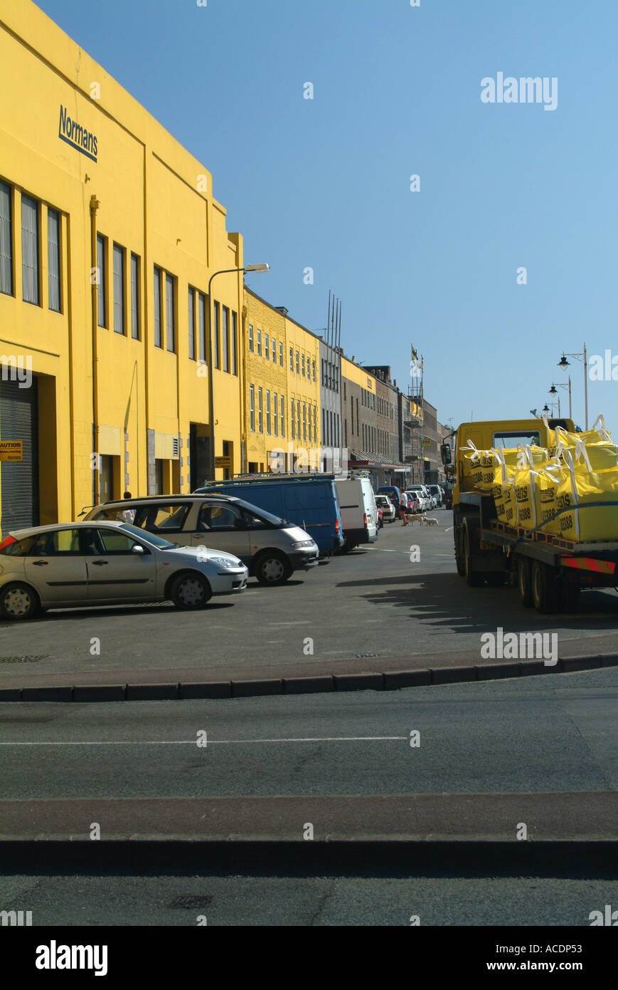 Bright Yellow Building in St Helier Jersey Channel Islands Stock Photo ...