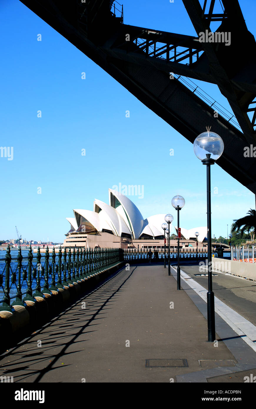 SYDNEY OPERA HOUSE FROM UNDER THE HARBOUR BRIDGE AUSTRALIA Stock Photo ...