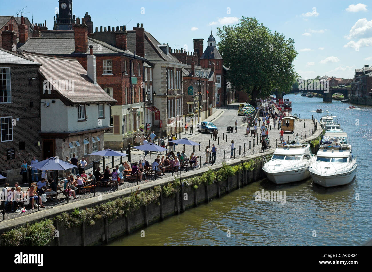 York U K Bars Restaurants by Riverside River Ouse Stock Photo - Alamy