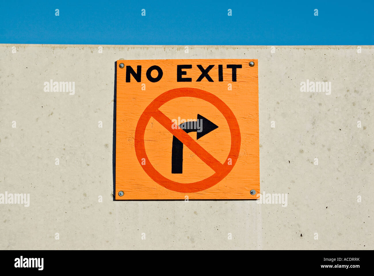 NO EXIT and no right turn sign Stock Photo - Alamy