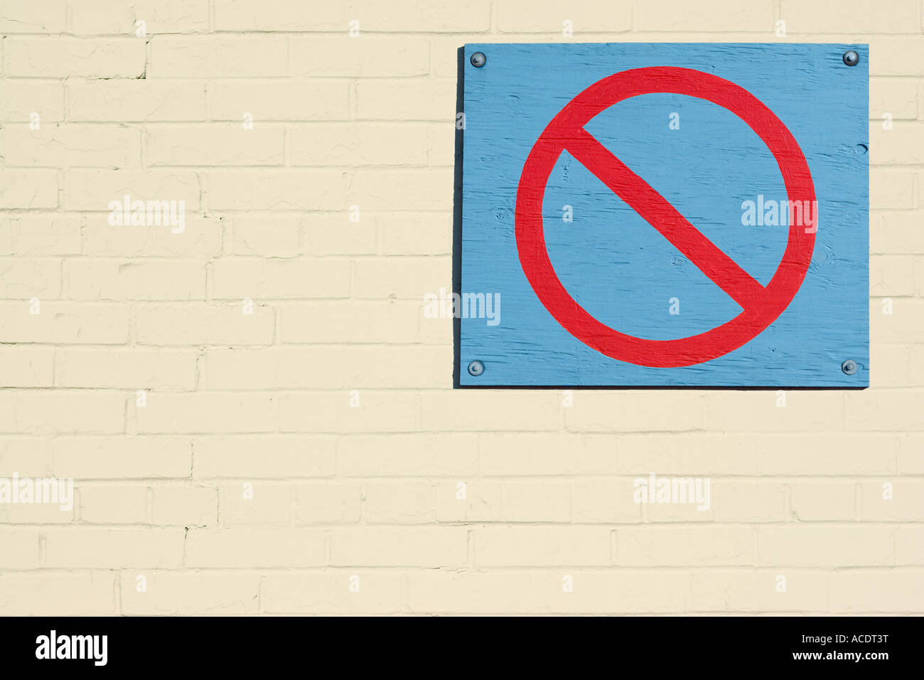 Blank not allowed or prohibited sign on wall Stock Photo - Alamy