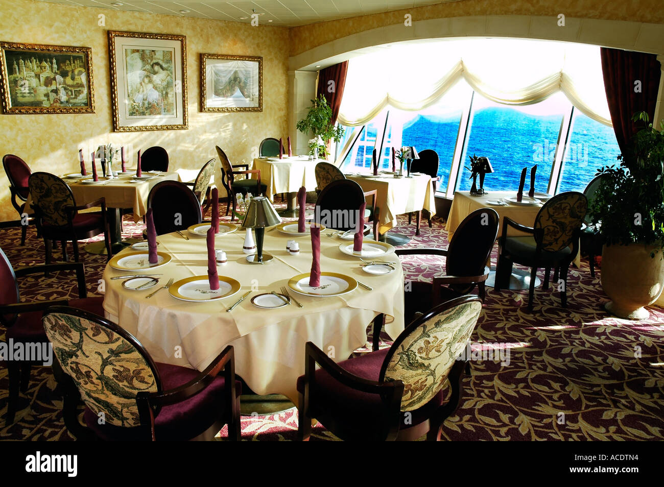 luxury restaurant on board cruise ship Explorer of the Seas Stock Photo ...