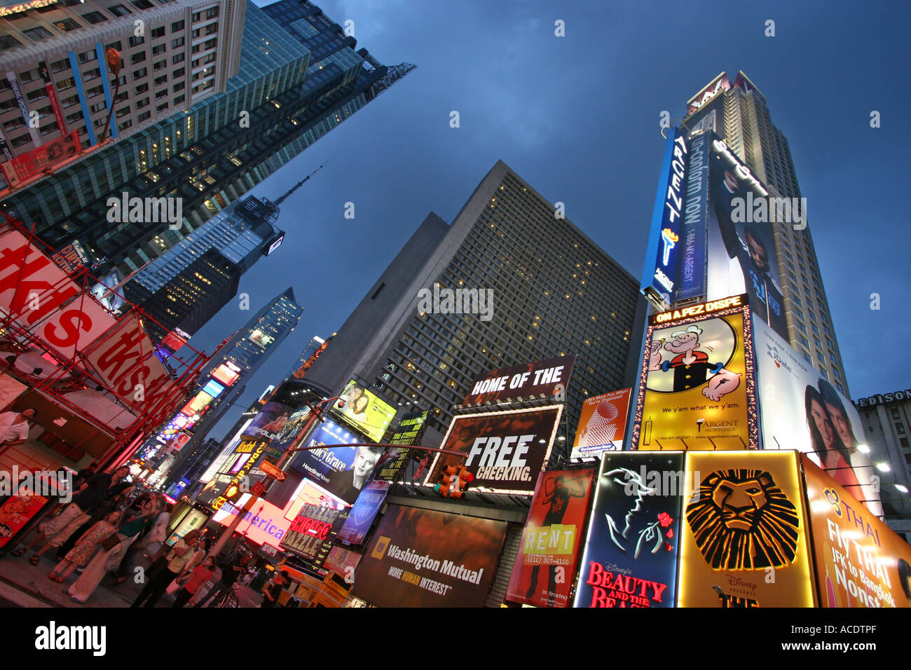 New York skyline in Time Square at dawn Stock Photo - Alamy