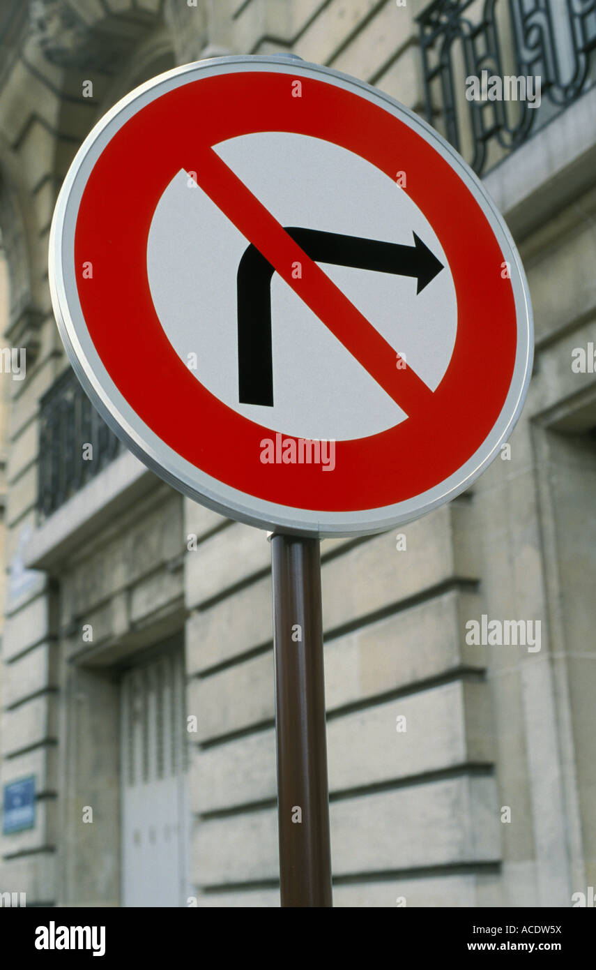 No right turn allowed sign Stock Photo - Alamy