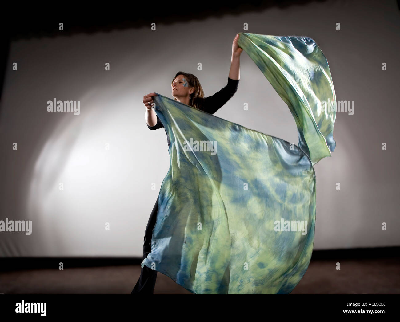 woman dancing with flags Stock Photo - Alamy