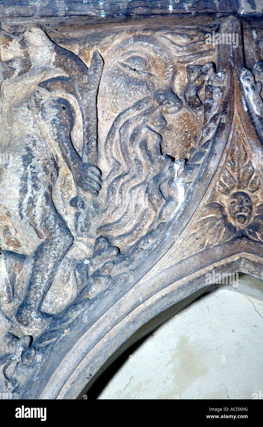 wild man spandrel st agnes cawston norfolk england Stock Photo - Alamy