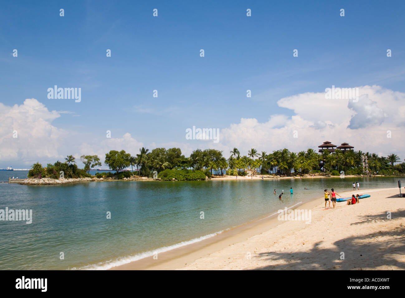 Palawan Beach and southern most point of continental Asia small island ...
