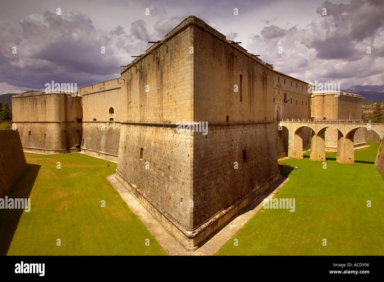 Forte Spagnolo or Spanish Fortress in L'Aquila in the Abruzzo region of ...