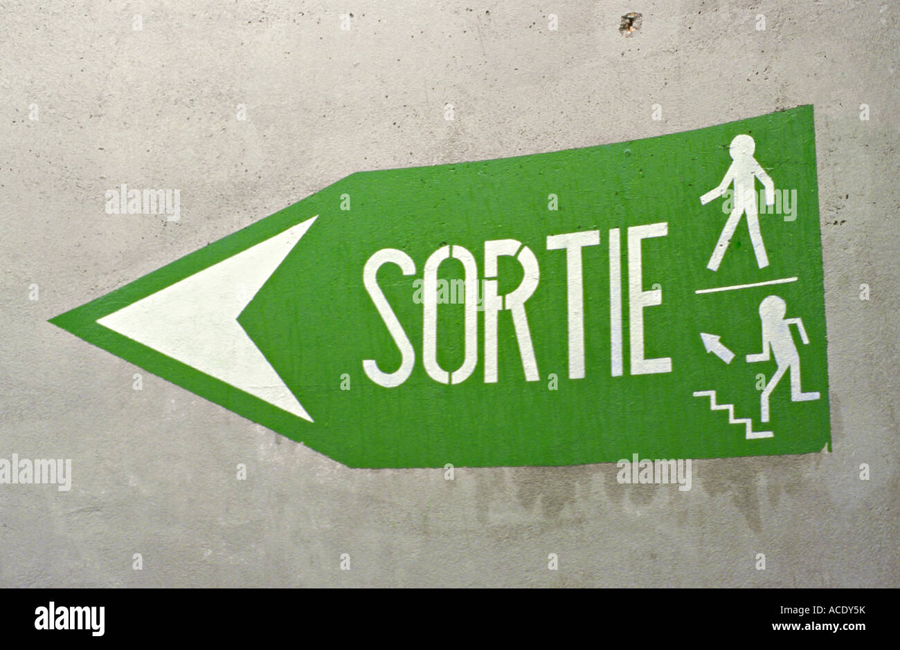 French exit sortie sign hi-res stock photography and images - Alamy