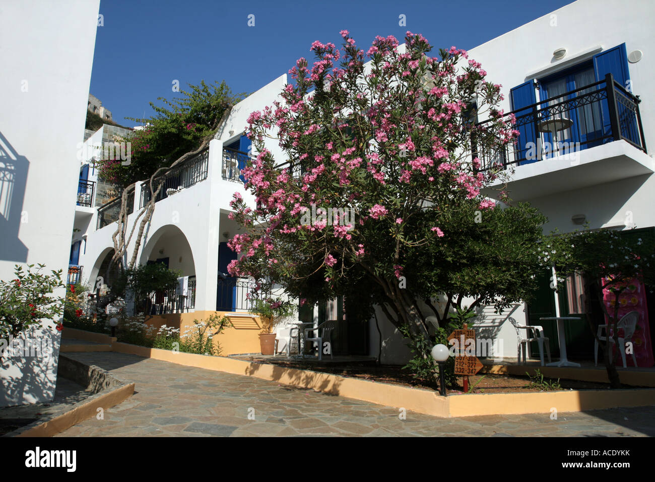 Typical Greek looking white houses in Crete, Greece Stock Photo - Alamy