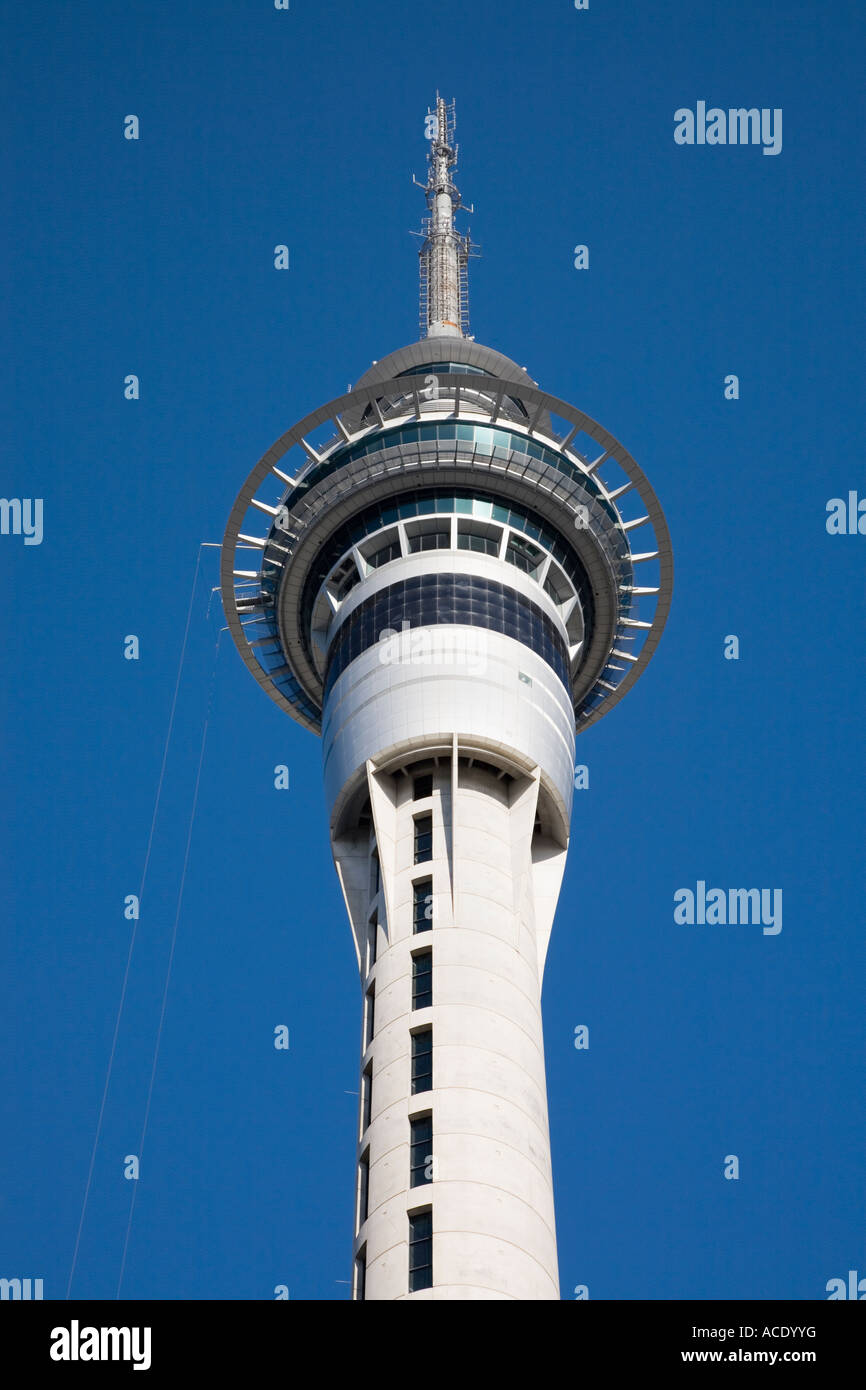 Sky Tower observation and radio tower upper section with observation ...