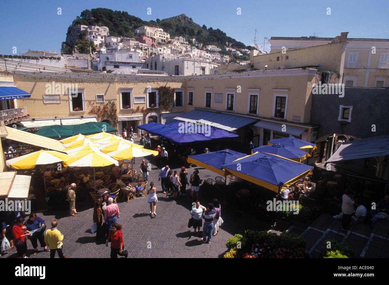 Italy Campania Island of Capri Piazza Umberto I Stock Photo - Alamy