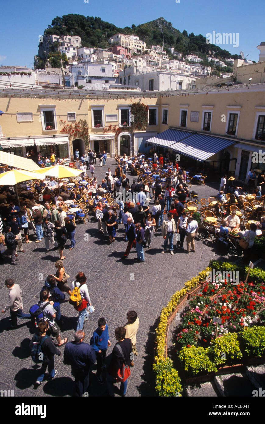 Italy Campania Island of Capri Piazza Umberto I Stock Photo - Alamy