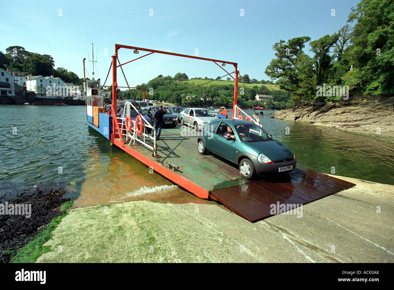 Car ferry at Fowey in Cornwall Britain Stock Photo - Alamy