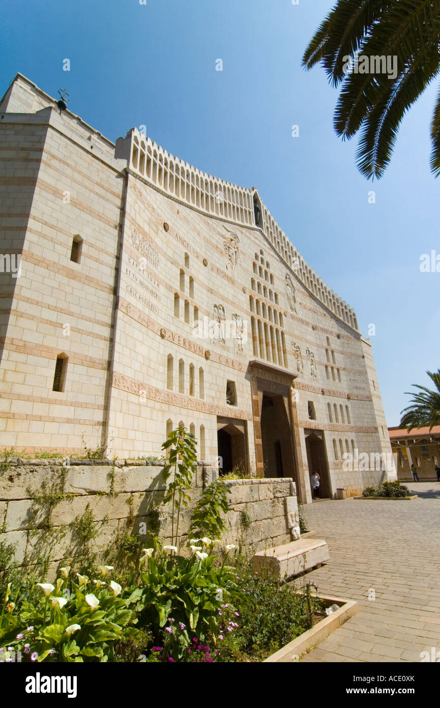 Israel Nazareth Exterior of the Basilica of the Annunciation Stock ...