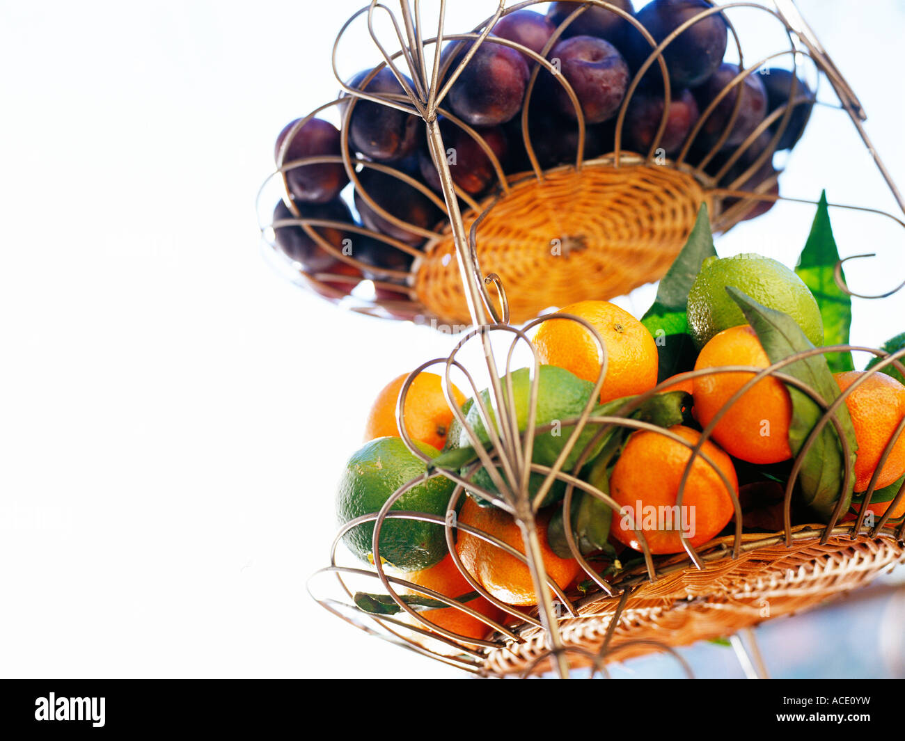 Fruits in baskets Stock Photo - Alamy