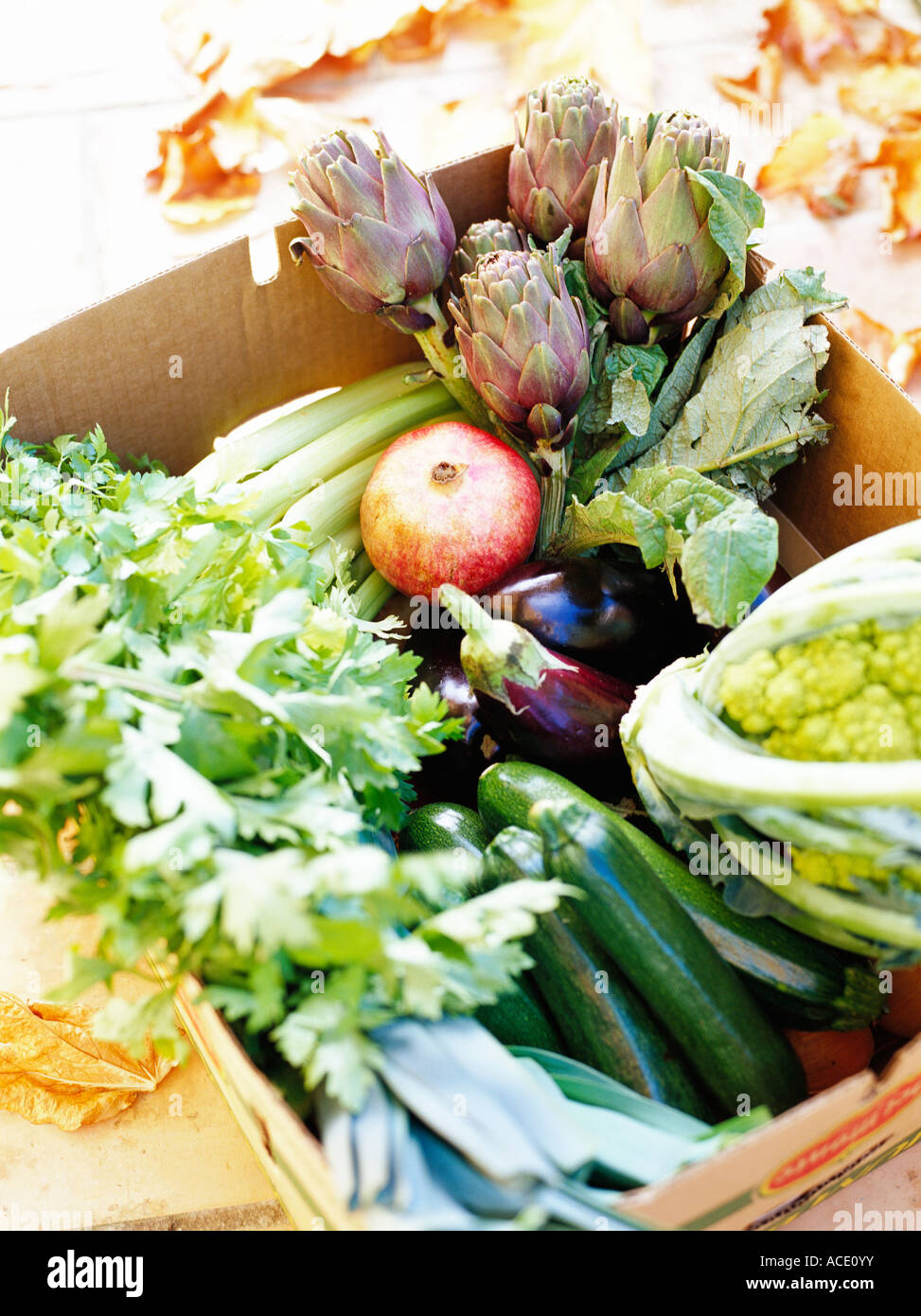 Vegetables in a box Stock Photo - Alamy