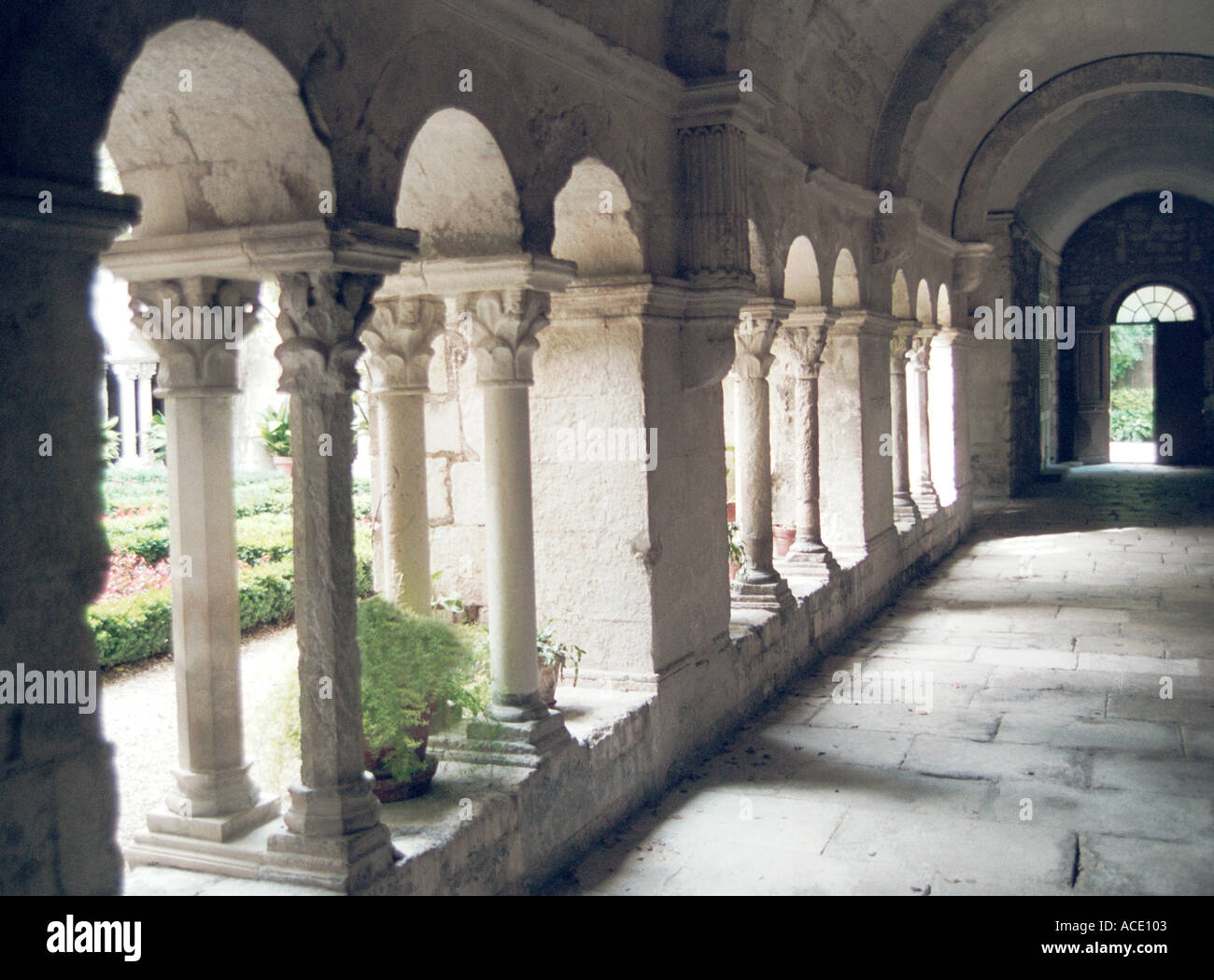 Monestary Columns in St Paul de Mausole in St Remy de Provence France ...