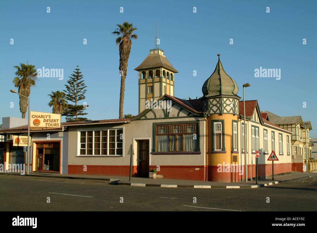 Swakopmund a coastal town in Namibia. German style architecture. South ...