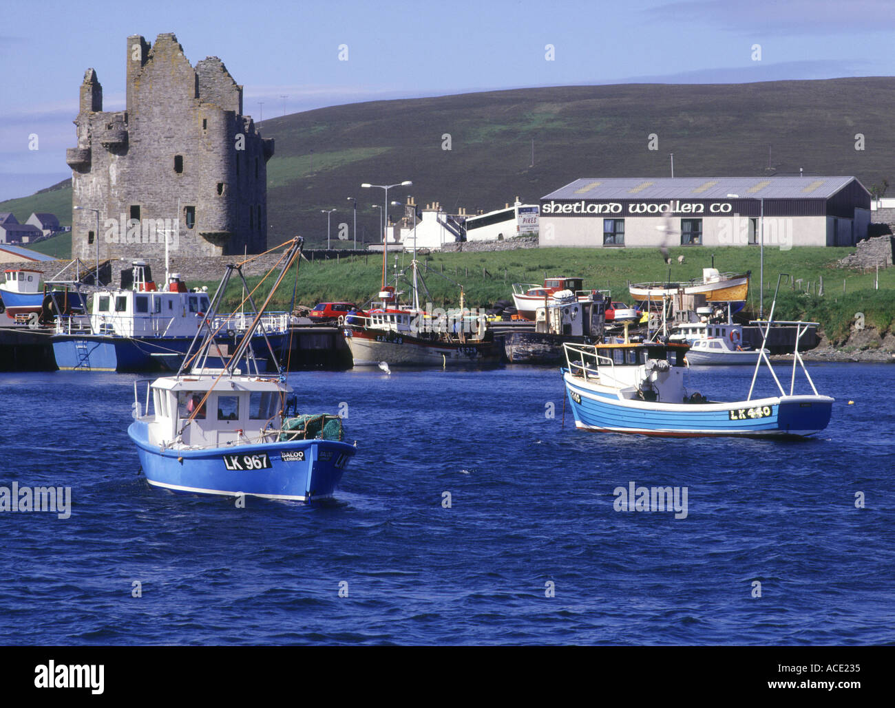 dh Scalloway Castle SCALLOWAY SHETLAND Fishing boat and Scalloway ...