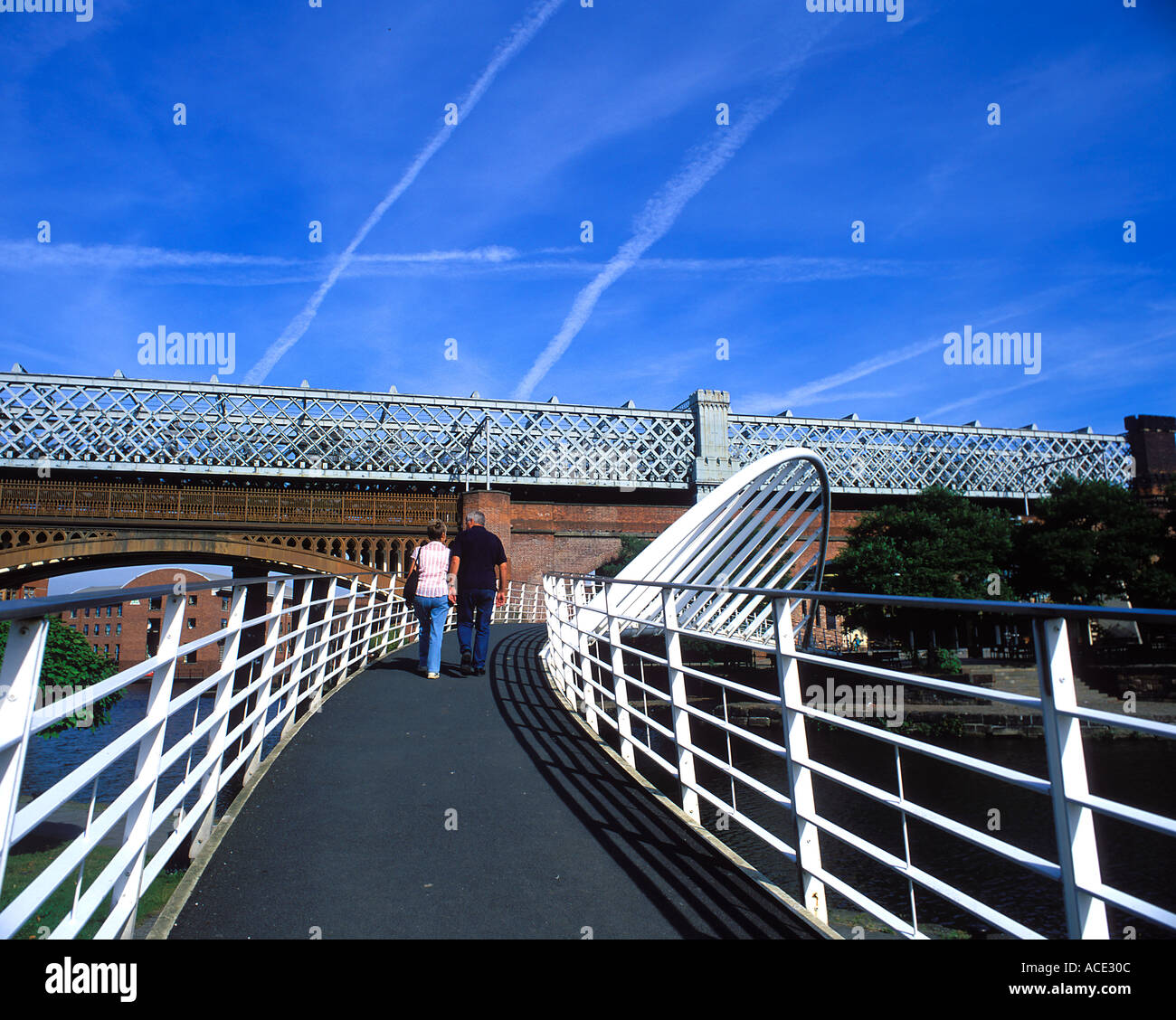 Merchants Bridge over the Bridgewater Canal Castlefield Manchester UK ...