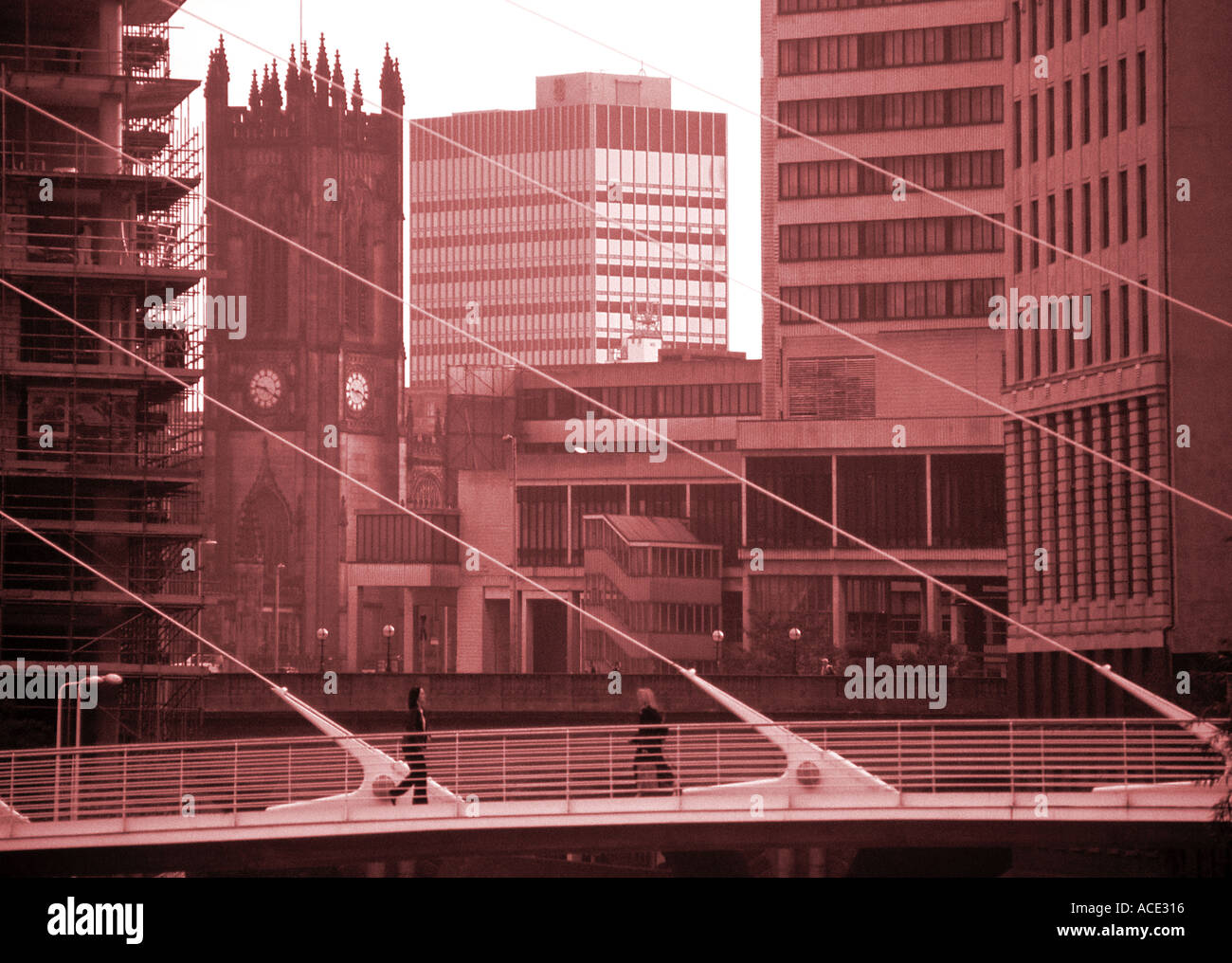 View of Trinity Bridge by Santiago Calatrava 1993 5 with Manchester ...