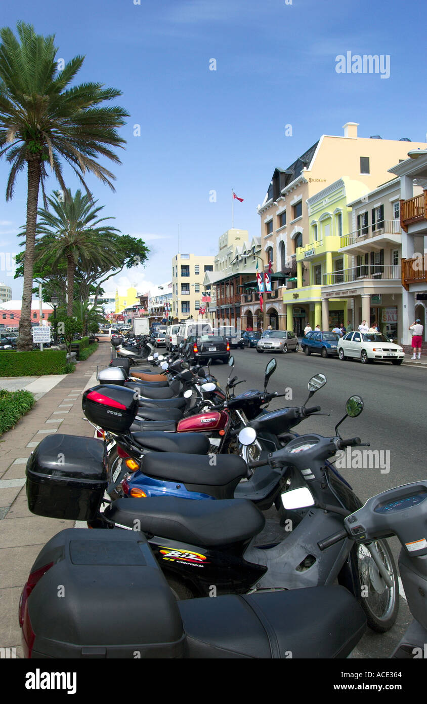 Motor scooters on the streets of Hamilton Bermuda Stock Photo - Alamy