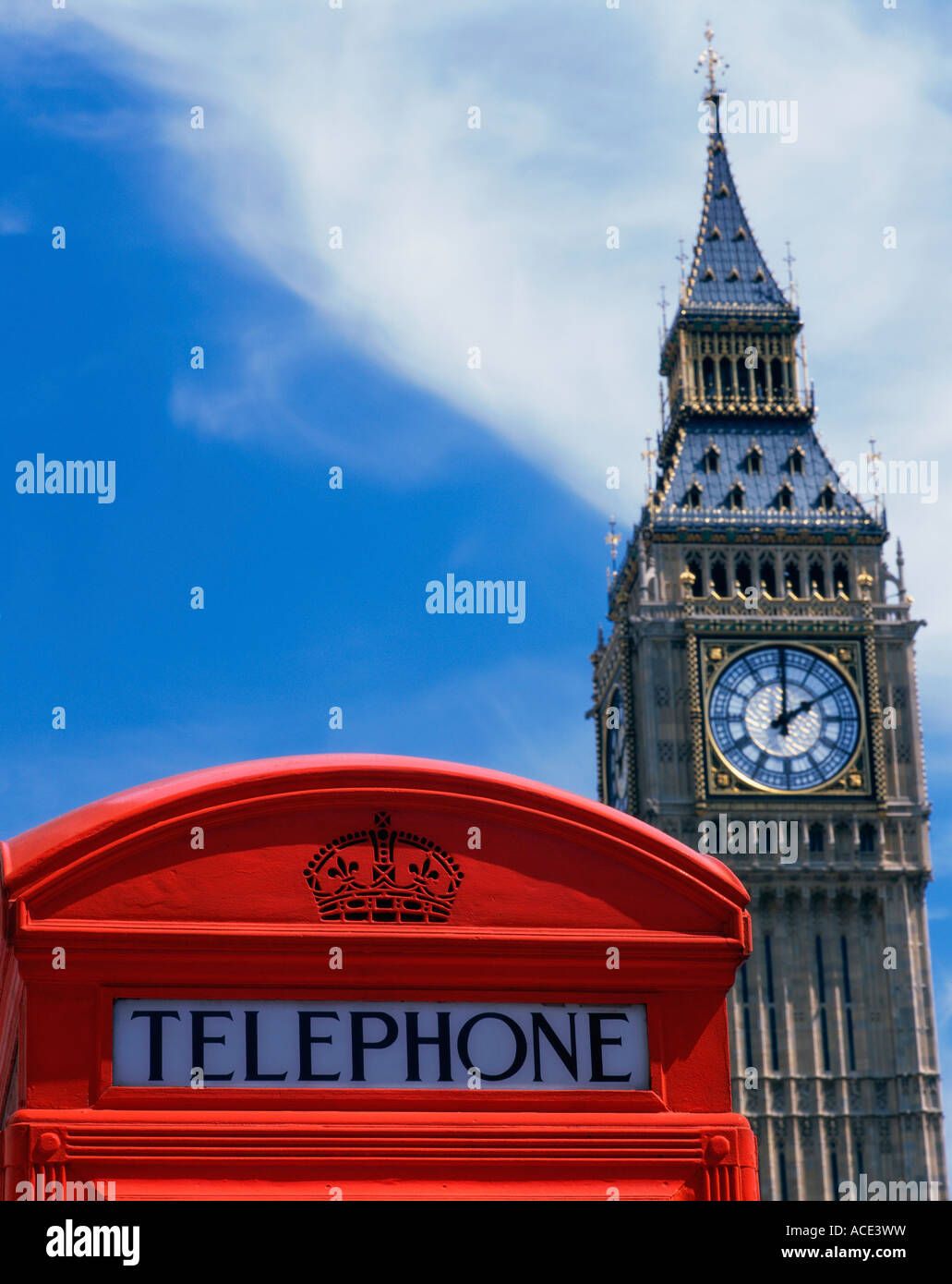 GB LONDON TELEPHONE BOX AND BIG BEN Stock Photo - Alamy