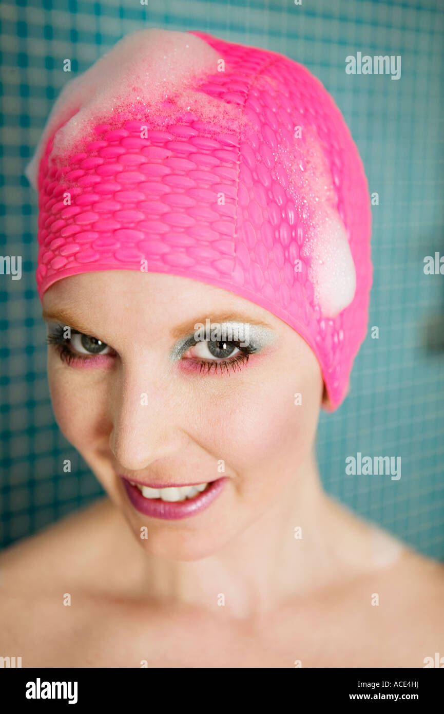 Pink swimming cap hi-res stock photography and images - Alamy
