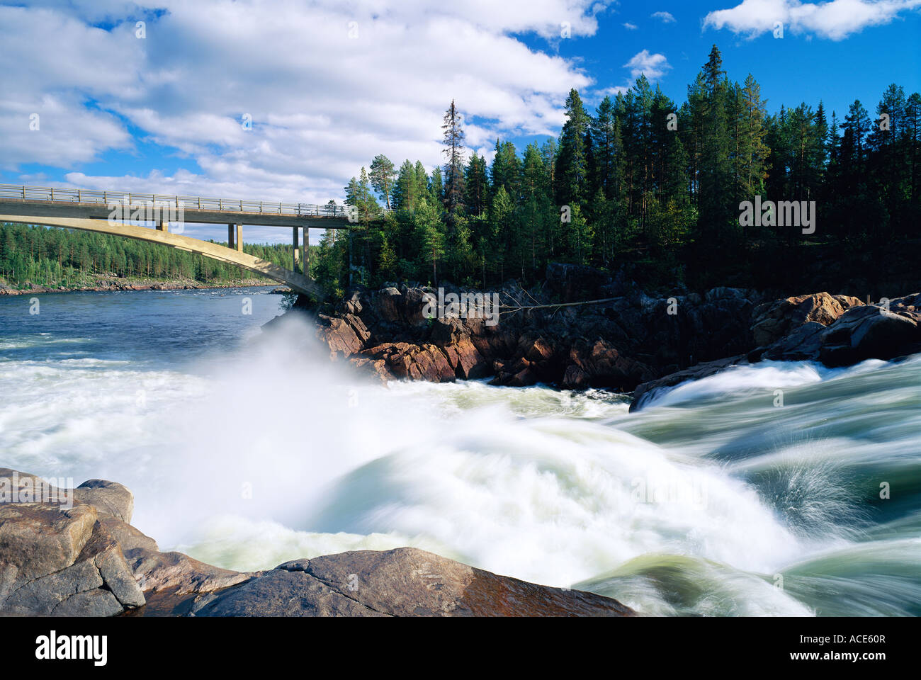 Rapids by a bridge Stock Photo - Alamy