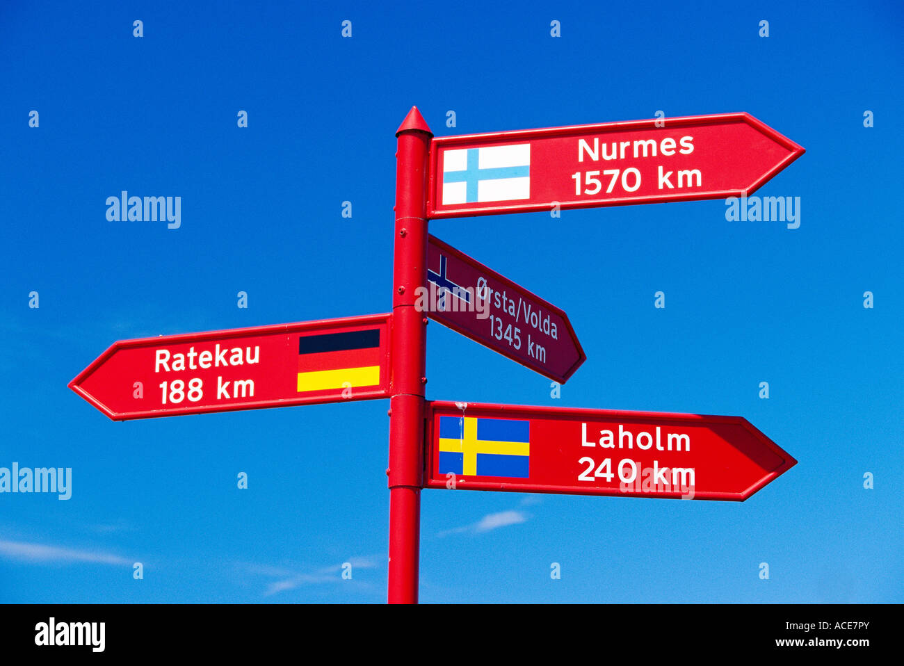 Signs pointing the direction to different places Stock Photo - Alamy