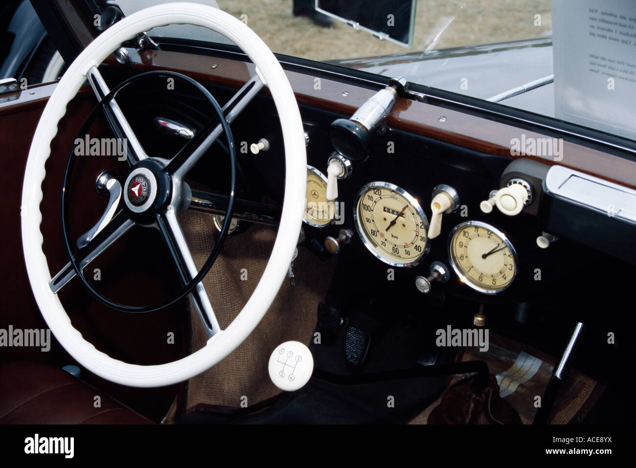 The interior of a vintage car Stock Photo - Alamy