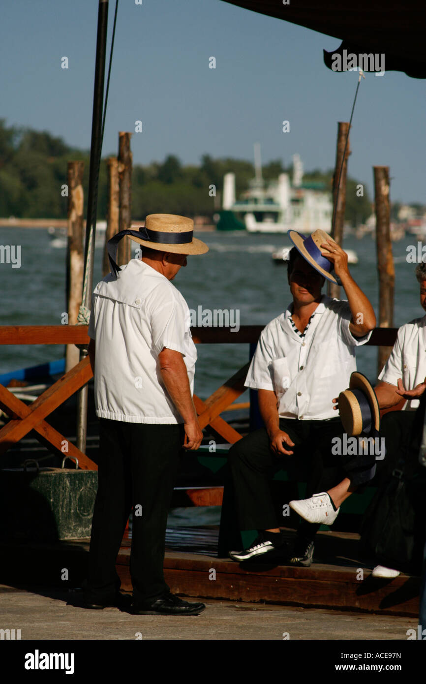 Venice,Italy,gondoliers taking a break Stock Photo - Alamy