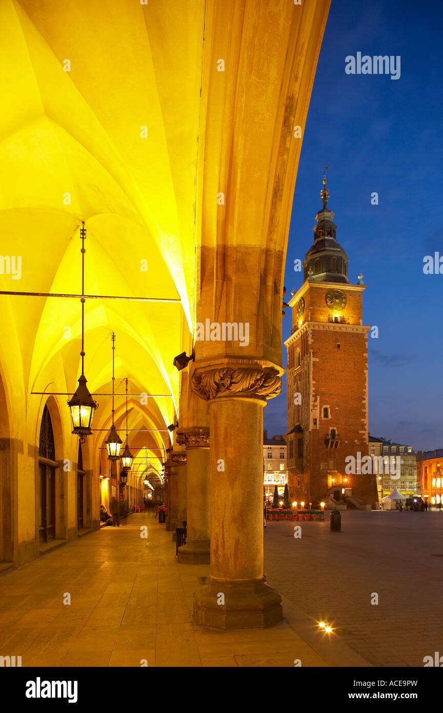 the Cloth Hall and City Hall Tower in the Main Market Square Rynek ...