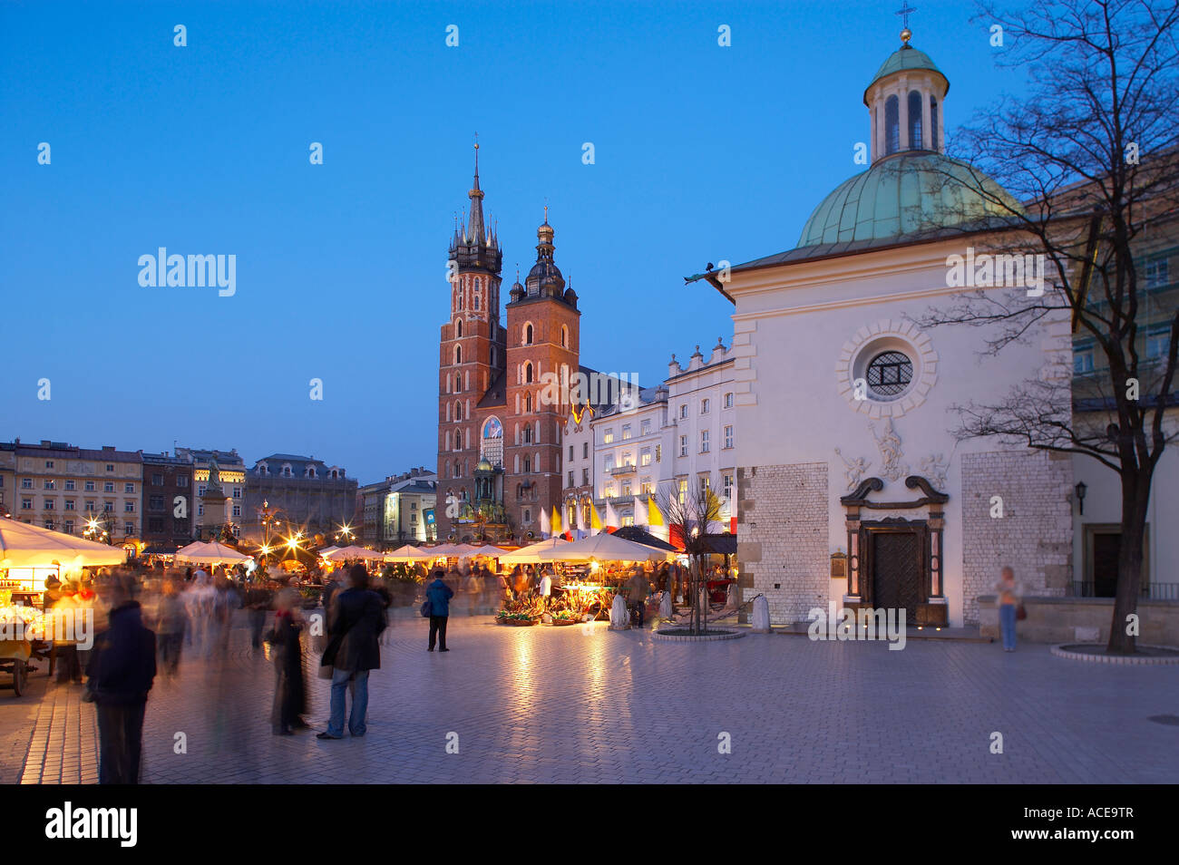 Main Market Square Rynek Glowny with the Church of Wojciech, Church of ...