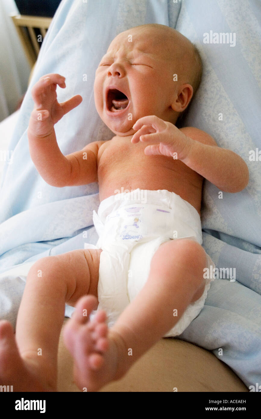 A screaming infant Stock Photo - Alamy