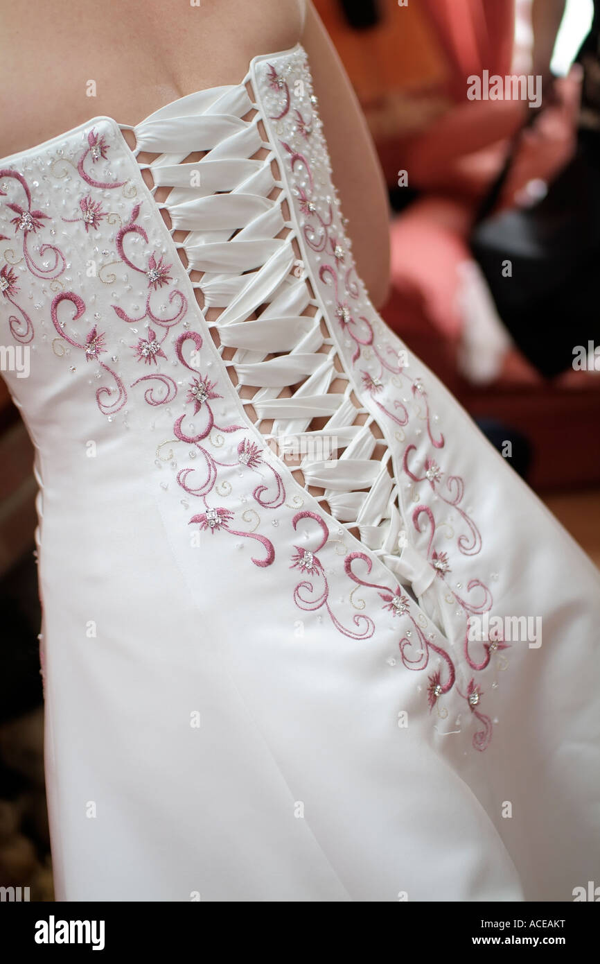back of brides dress Stock Photo - Alamy