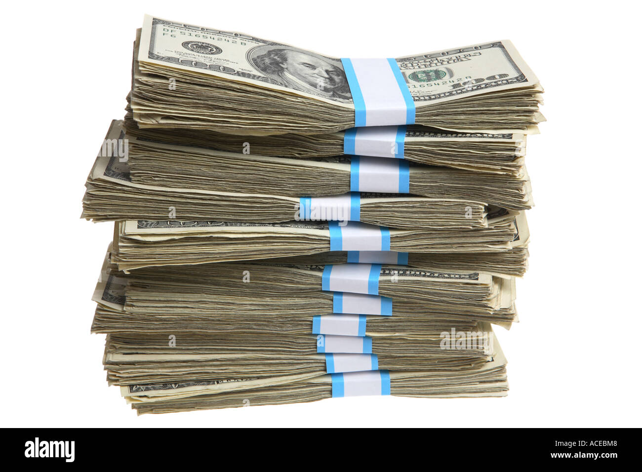 Stack of bundled 100 dollar bills Stock Photo - Alamy