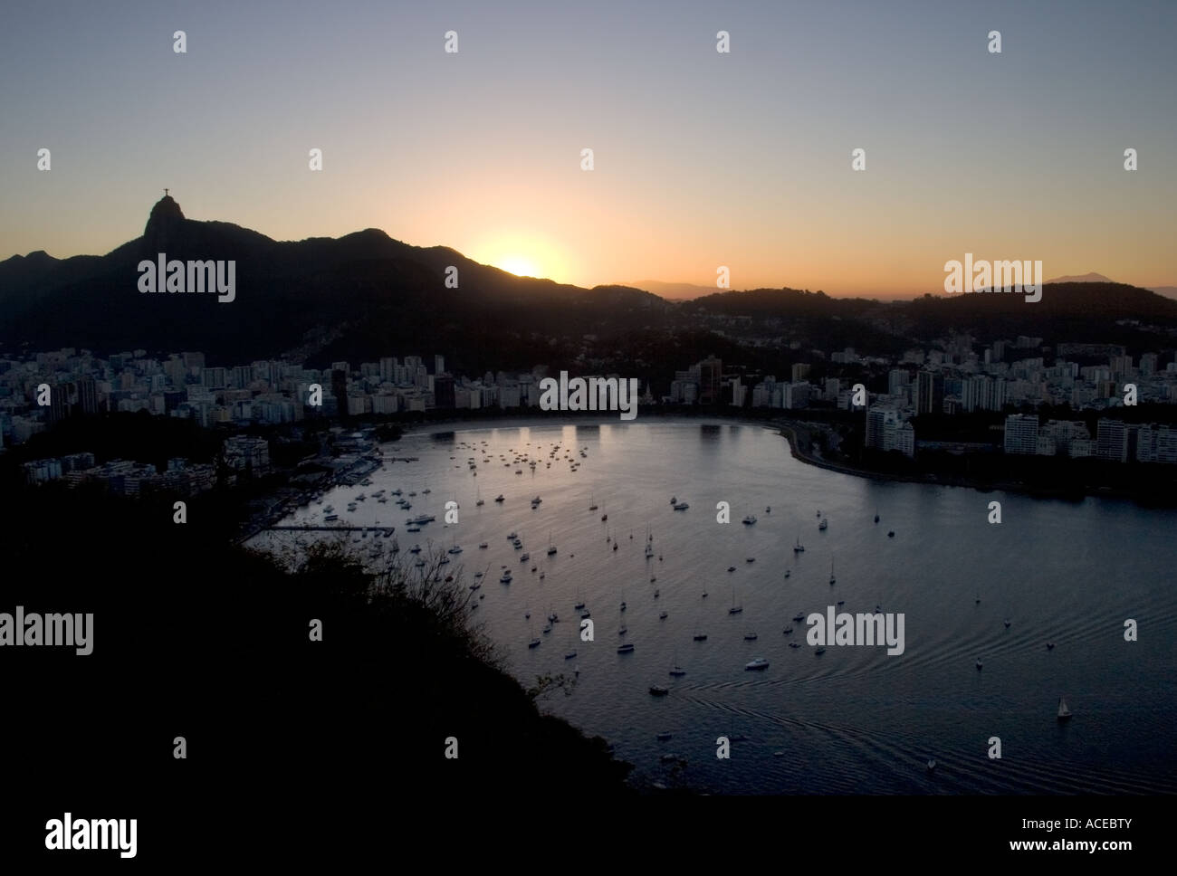 Panoramic view of sunset over Rio de Janeiro,Brazil Stock Photo - Alamy