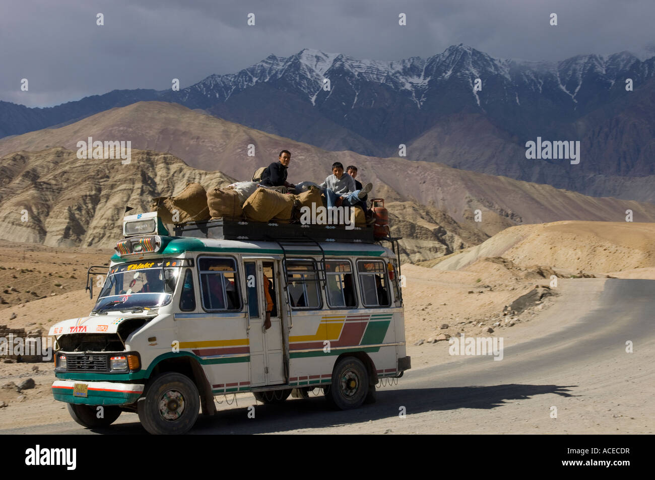 India Himalaya Jammu and Kashmir Ladakh Indus valley road between Leh ...